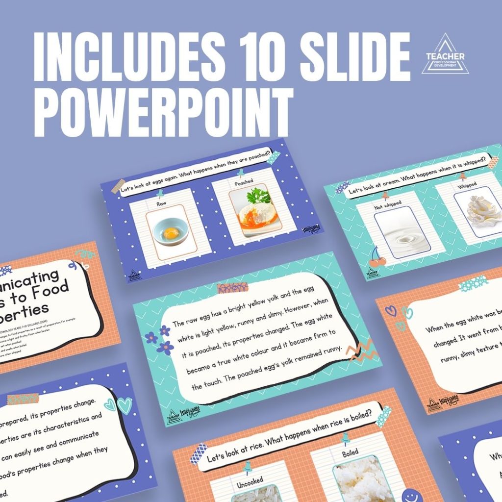 Life Skills Communicating Changes to Food Properties - Teacher ...