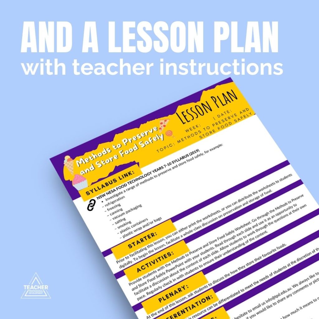 Life Skills Methods to Preserve and Store Food Safely - Teacher ...