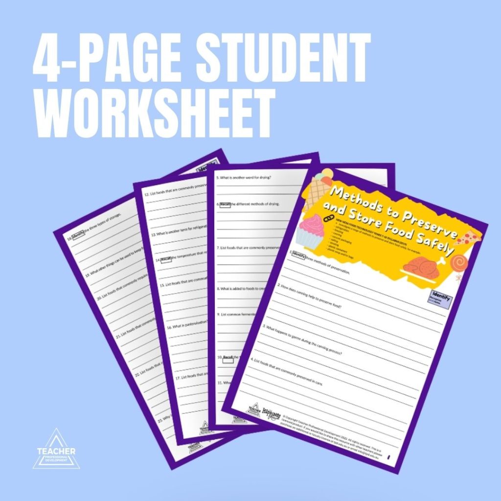 Life Skills Methods to Preserve and Store Food Safely - Teacher ...