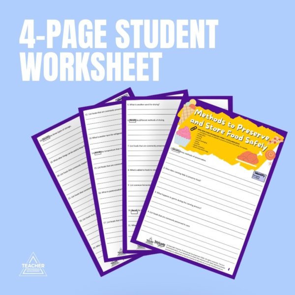 Life Skills Methods to Preserve and Store Food Safely - Teacher ...