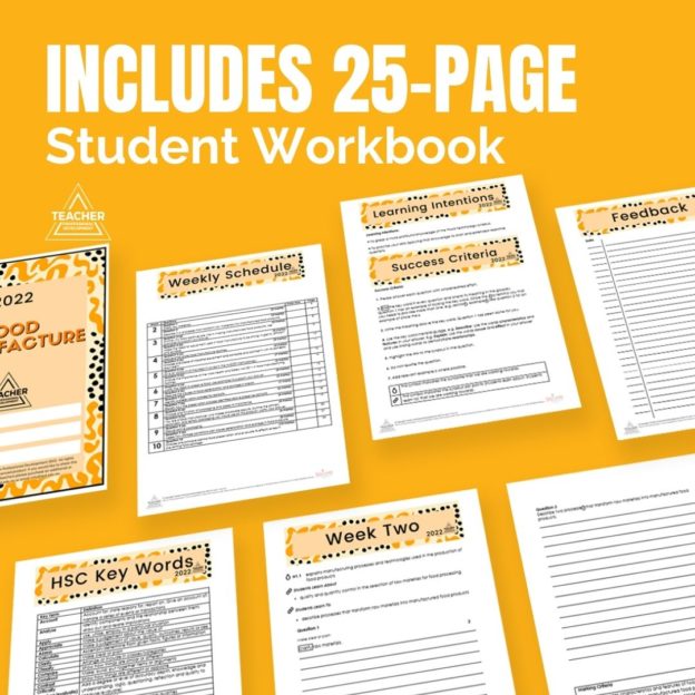 2022 Homework Book – Year 12 Food Manufacture - Teacher Professional ...