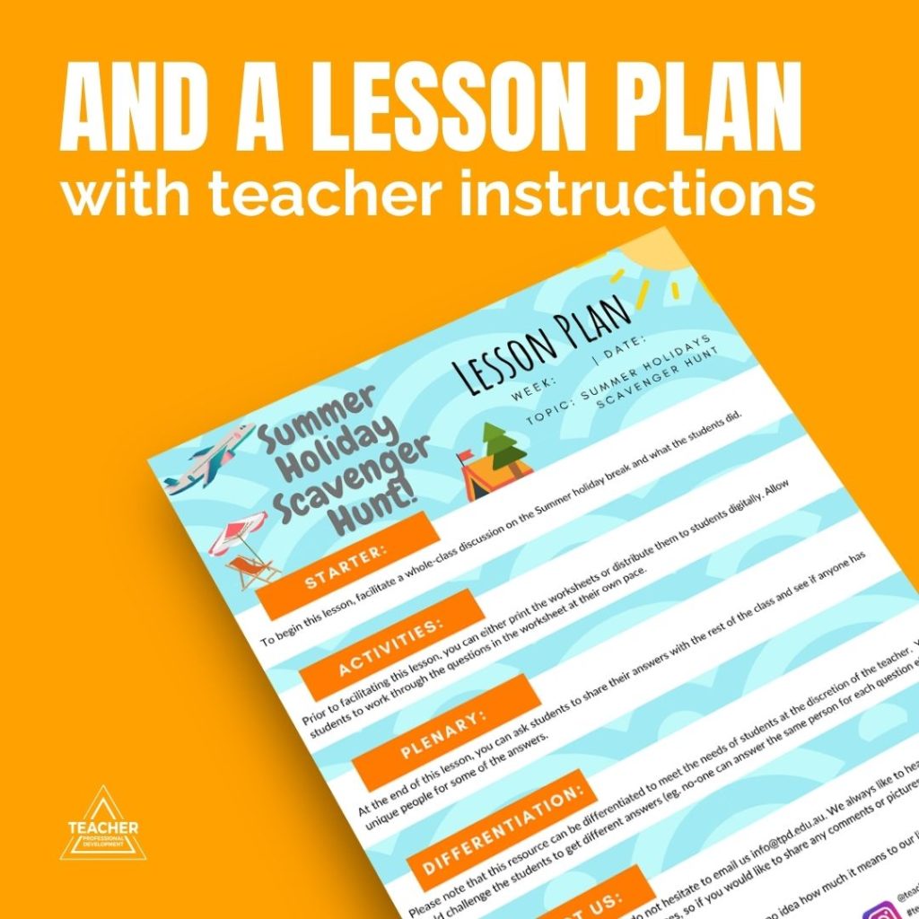 Summer Holiday Scavenger Hunt - Teacher Professional Development