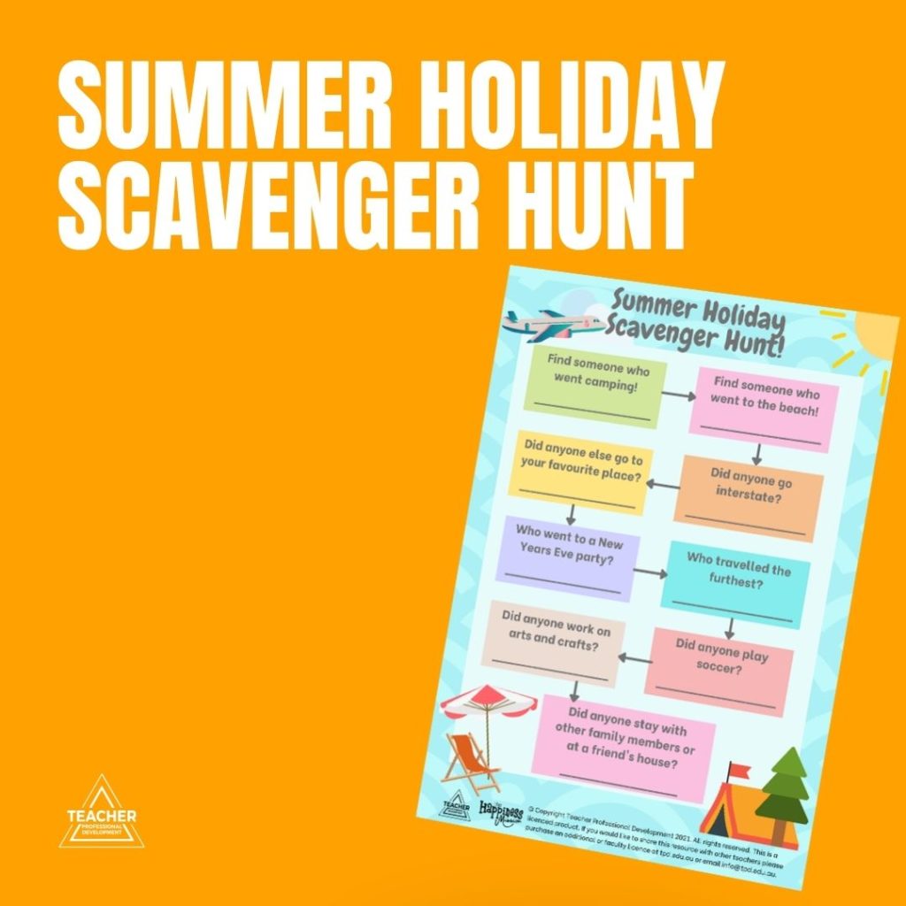 Summer Holiday Scavenger Hunt - Teacher Professional Development