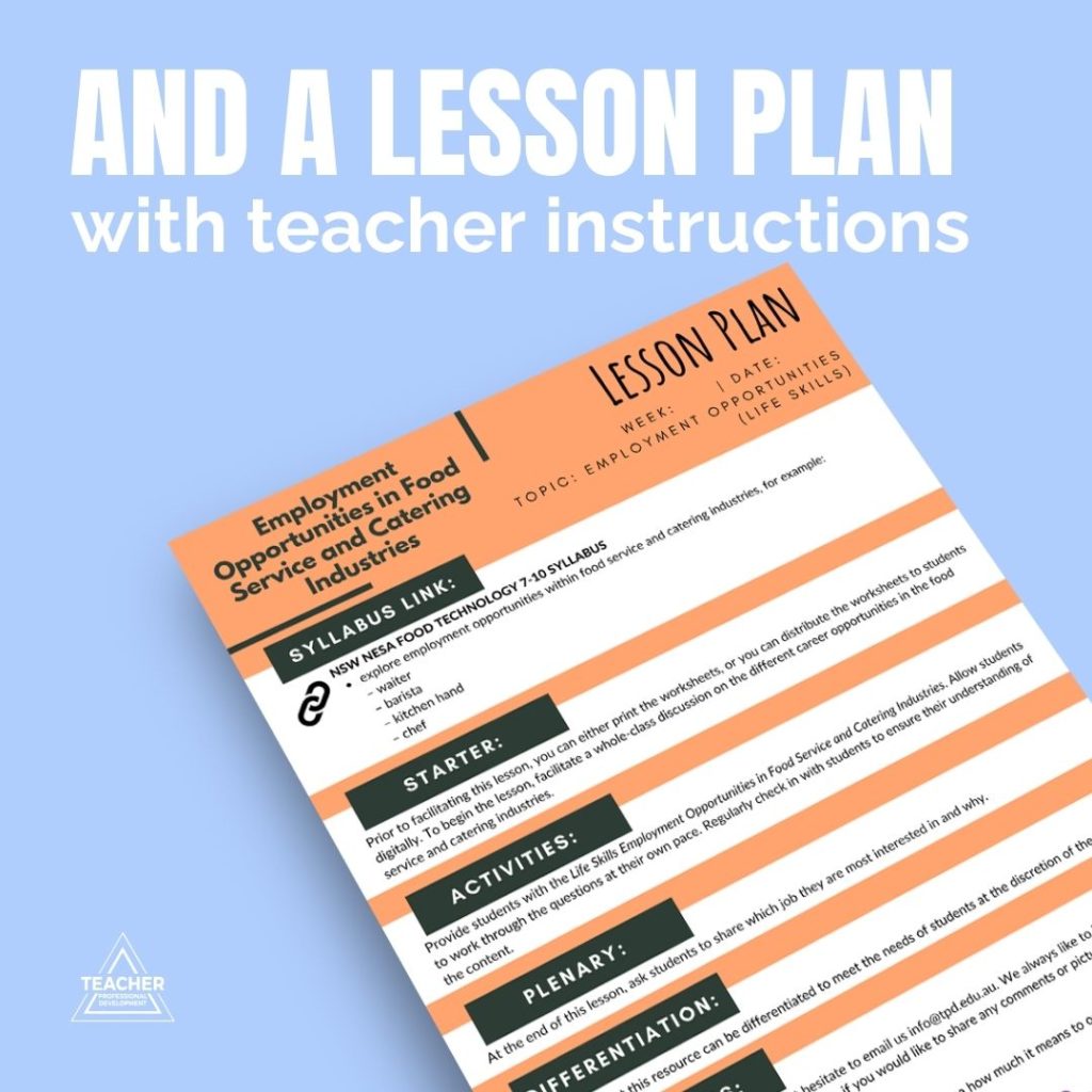 Life Skills Employment Opportunities in Food Service and Catering ...