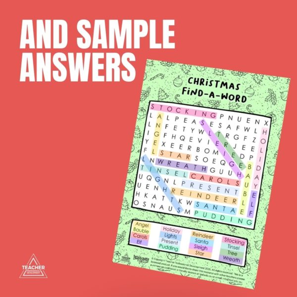 Christmas Find-a-Word - Teacher Professional Development
