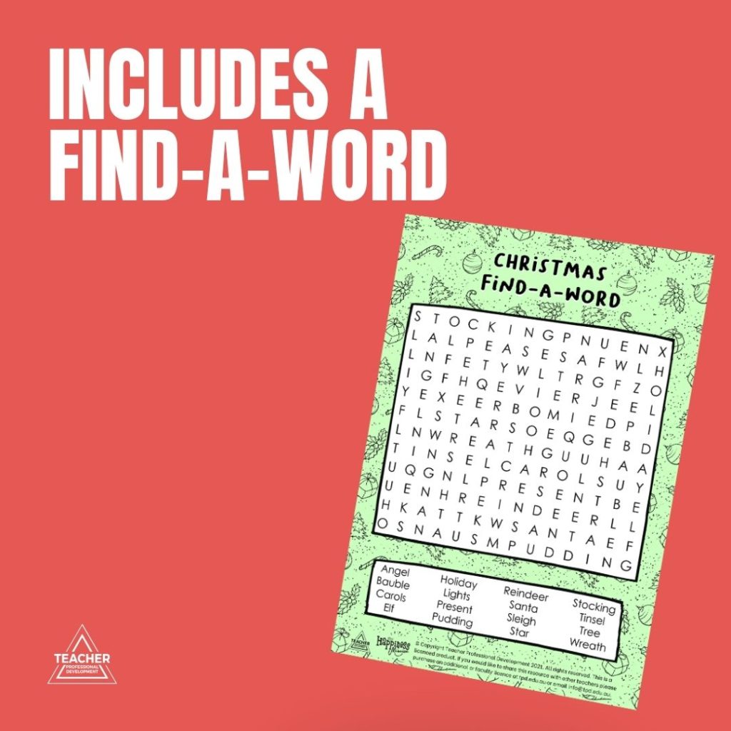 Christmas Find-a-Word - Teacher Professional Development
