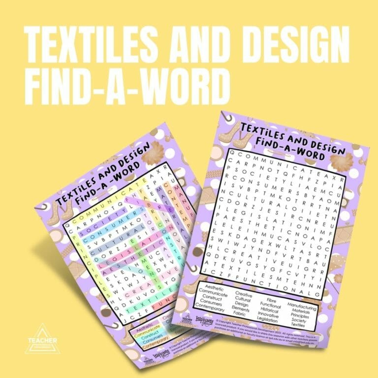 Textiles and Design Find-a-Word - Teacher Professional Development