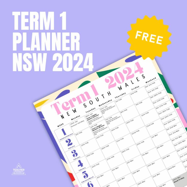 FREE NSW Term 1 School Planner 2024 - Teaching Resource