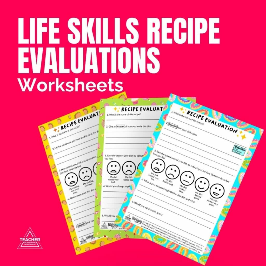 Life Skills Recipe Evaluations - Teacher Professional Development