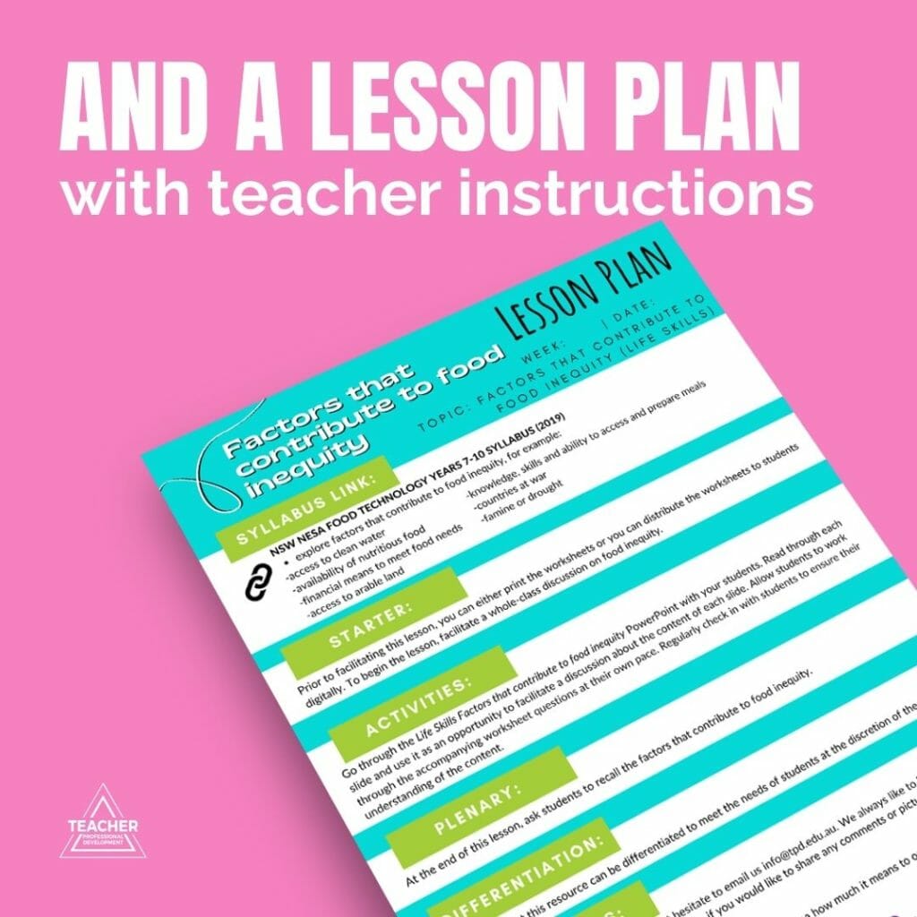 Life Skills Factors that Contribute to Food Inequity - Teacher ...