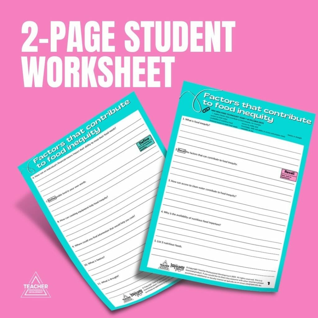 Life Skills Factors that Contribute to Food Inequity - Teacher ...