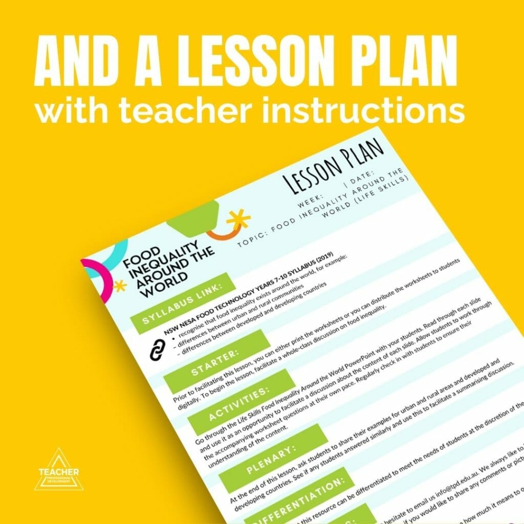 Life Skills Food Inequality Around the World - Teacher Professional ...