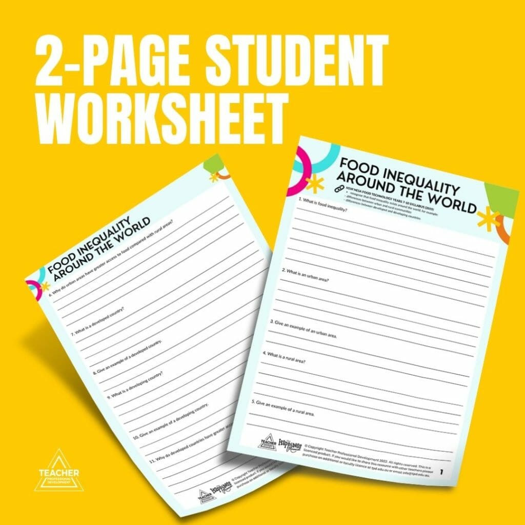 Life Skills Food Inequality Around the World - Teacher Professional ...