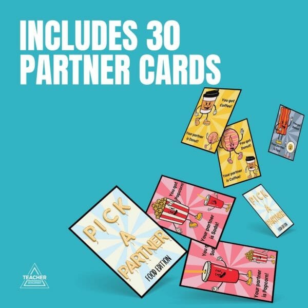 Pick a Partner Cards - Food Edition - Teacher Professional Development