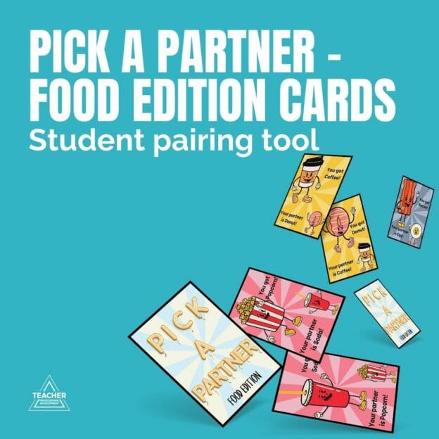 Pick a Partner Cards - Food Edition - Teacher Professional Development
