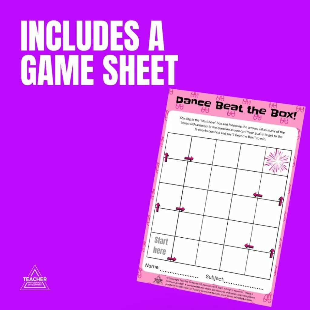 Dance Beat the Box - Teacher Resource Game