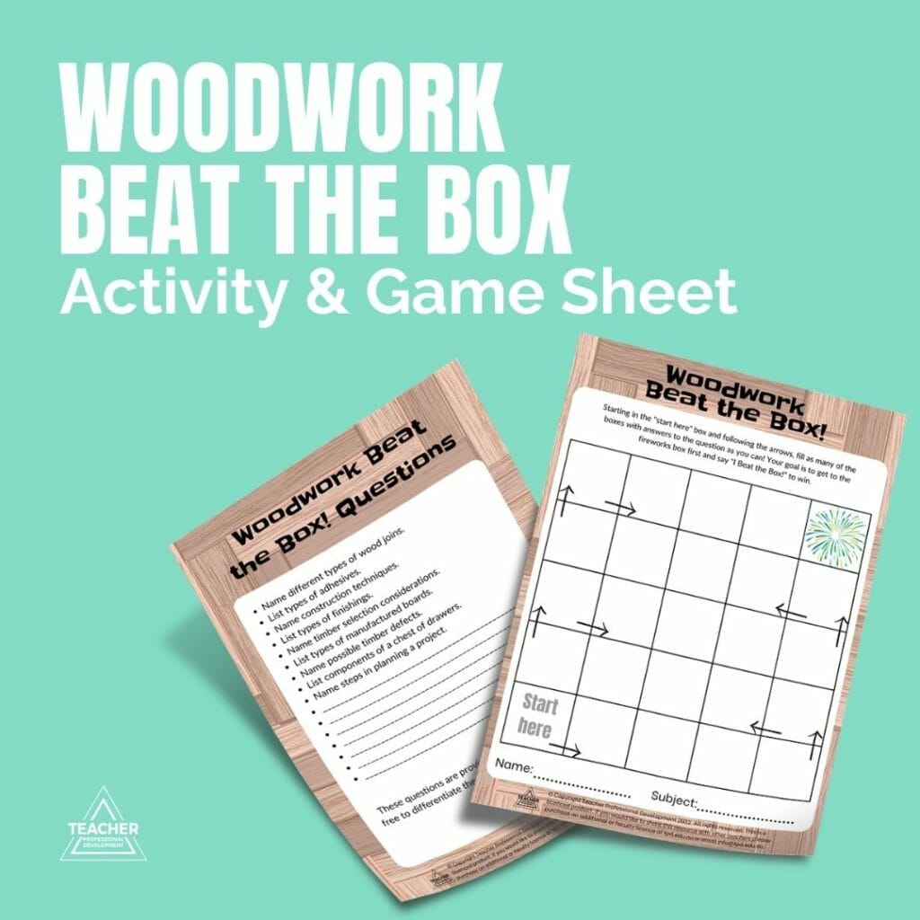 Woodwork Beat the Box - Teacher Resource Game