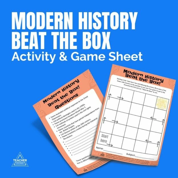 Modern History Beat the Box - Teacher Resource Game