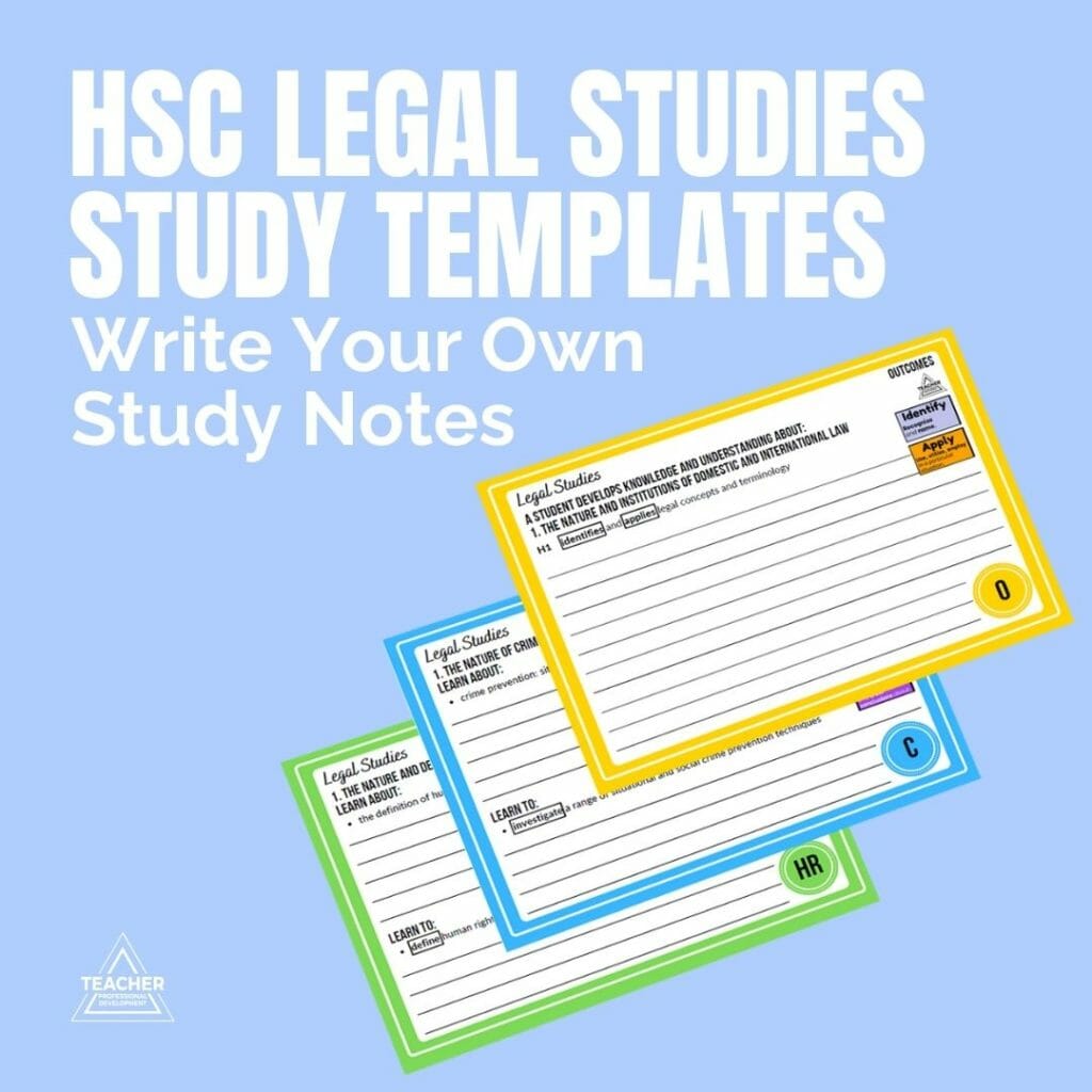 HSC Legal Studies Study Templates - Teacher Professional Development