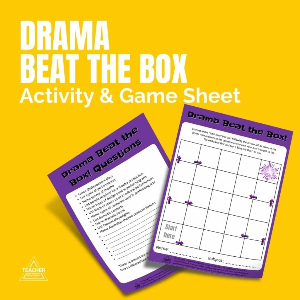 Drama Beat the Box - Teacher Resource Game