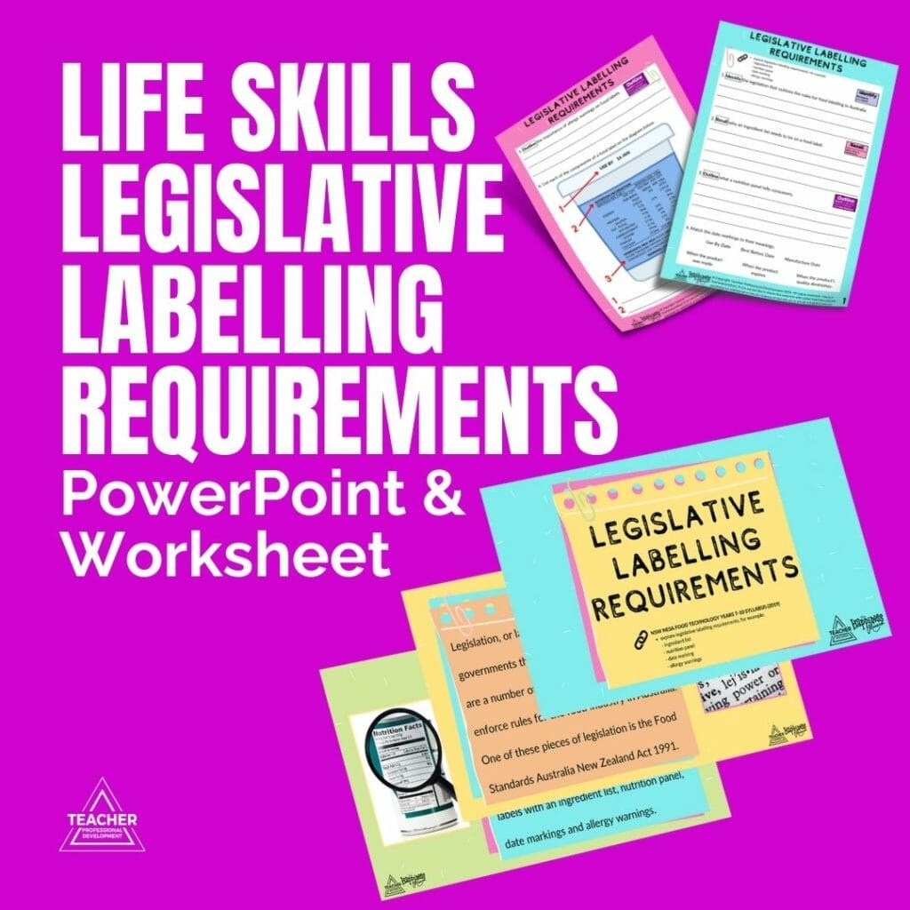 Life Skills Legislative Labelling Requirements - Teacher Professional ...