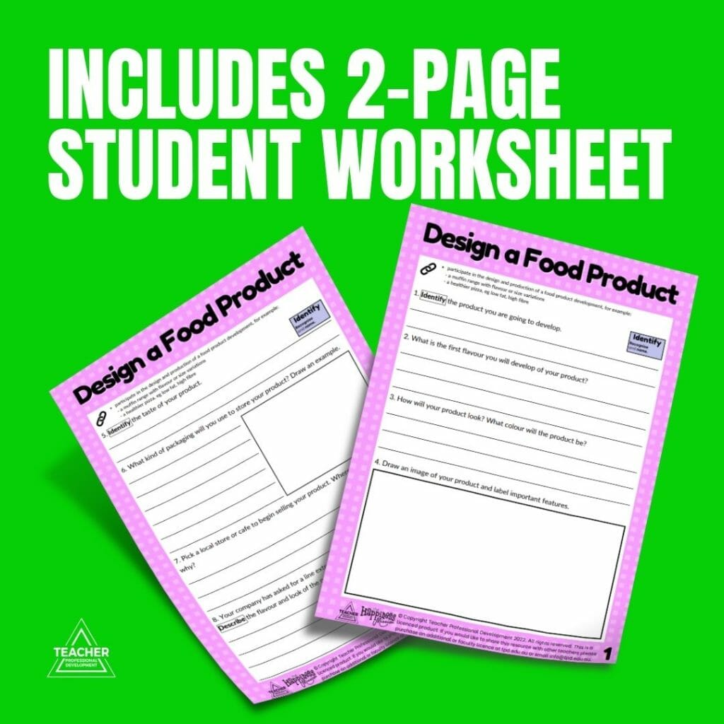 Life Skills Design a Food Product - Teacher Professional Development