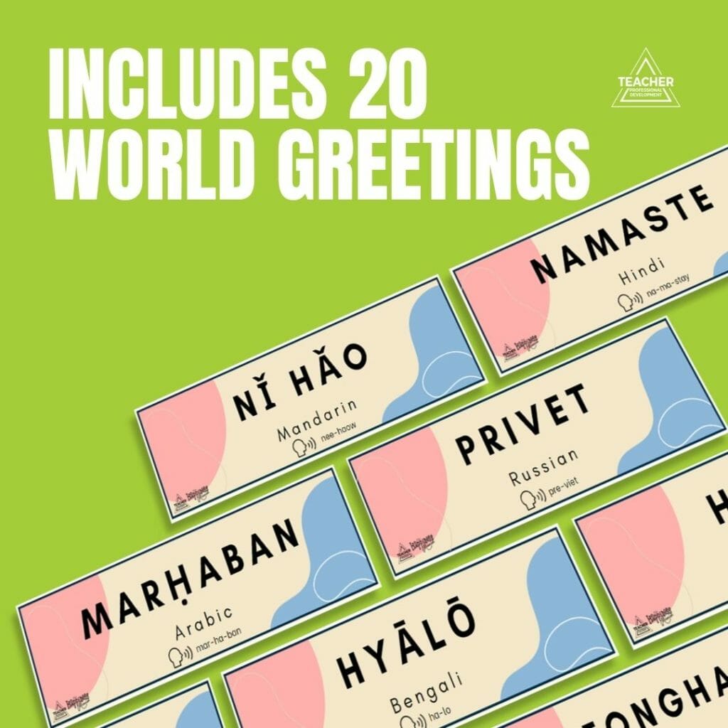 World Greeting Word Wall - Teacher Professional Development