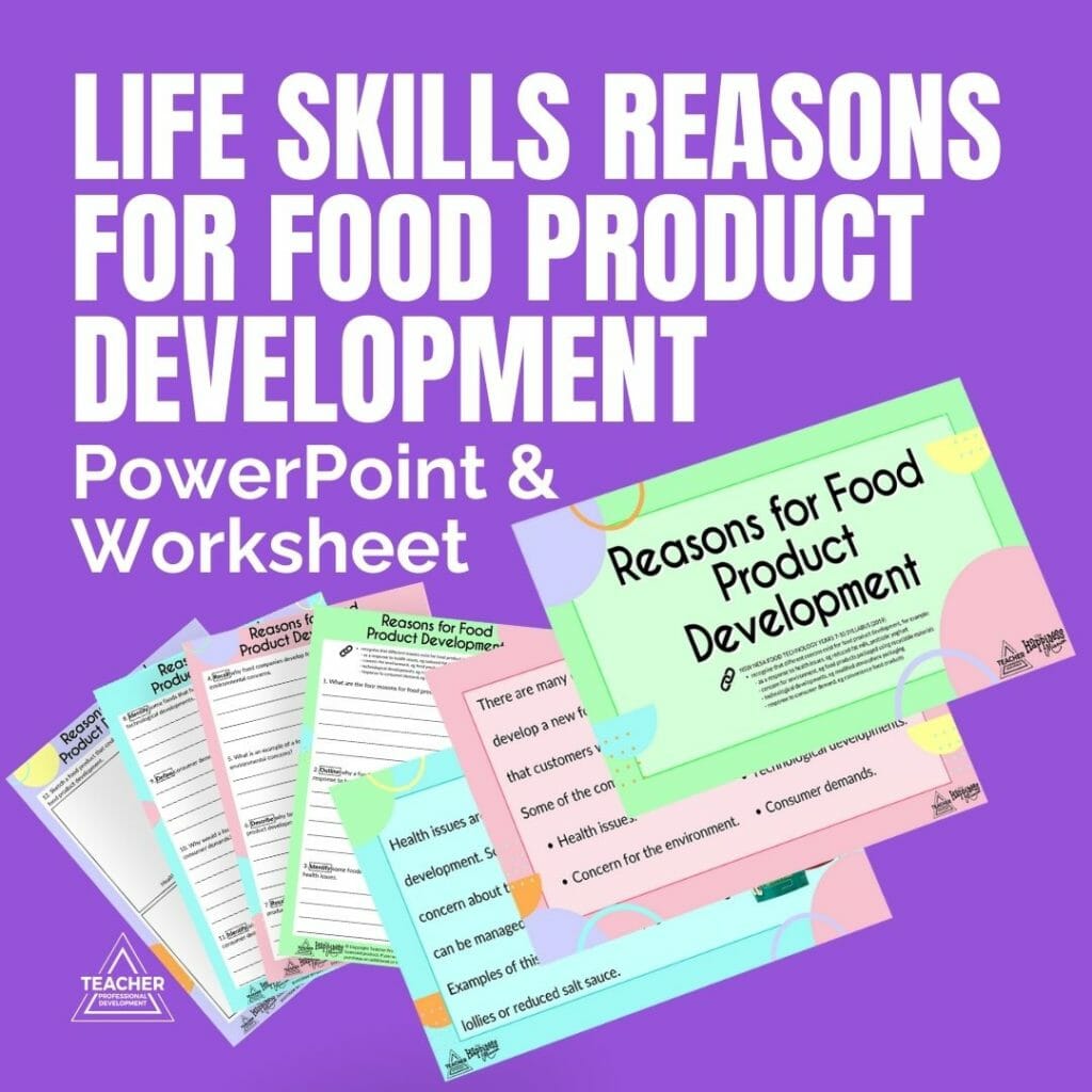 Life Skills Reasons for Food Product Development - Teacher Professional ...