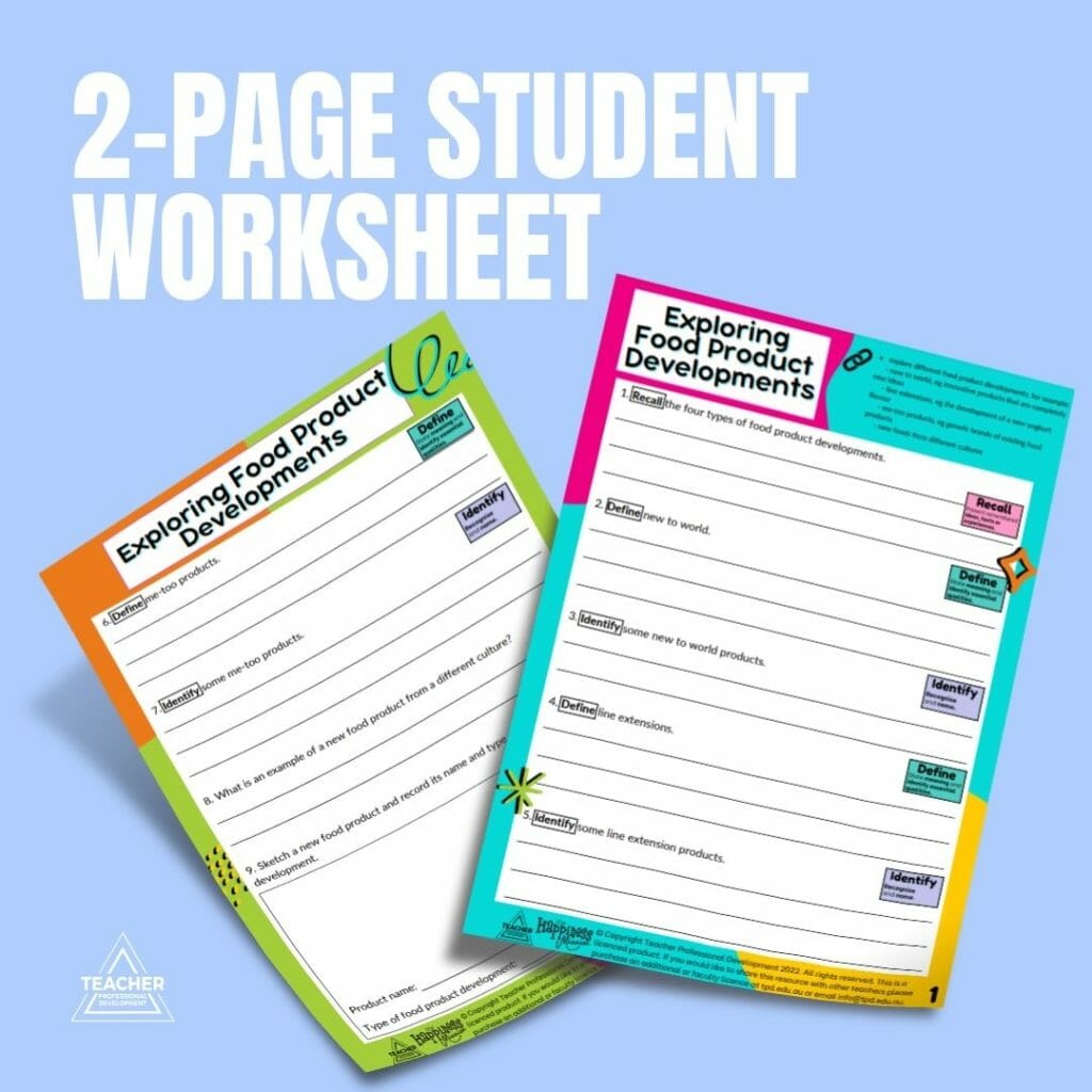 Life Skills Exploring Food Product Developments - Teacher Professional ...