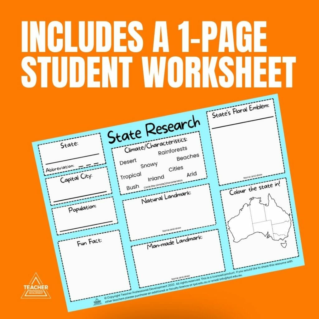 State Research Worksheet - Teacher Professional Development