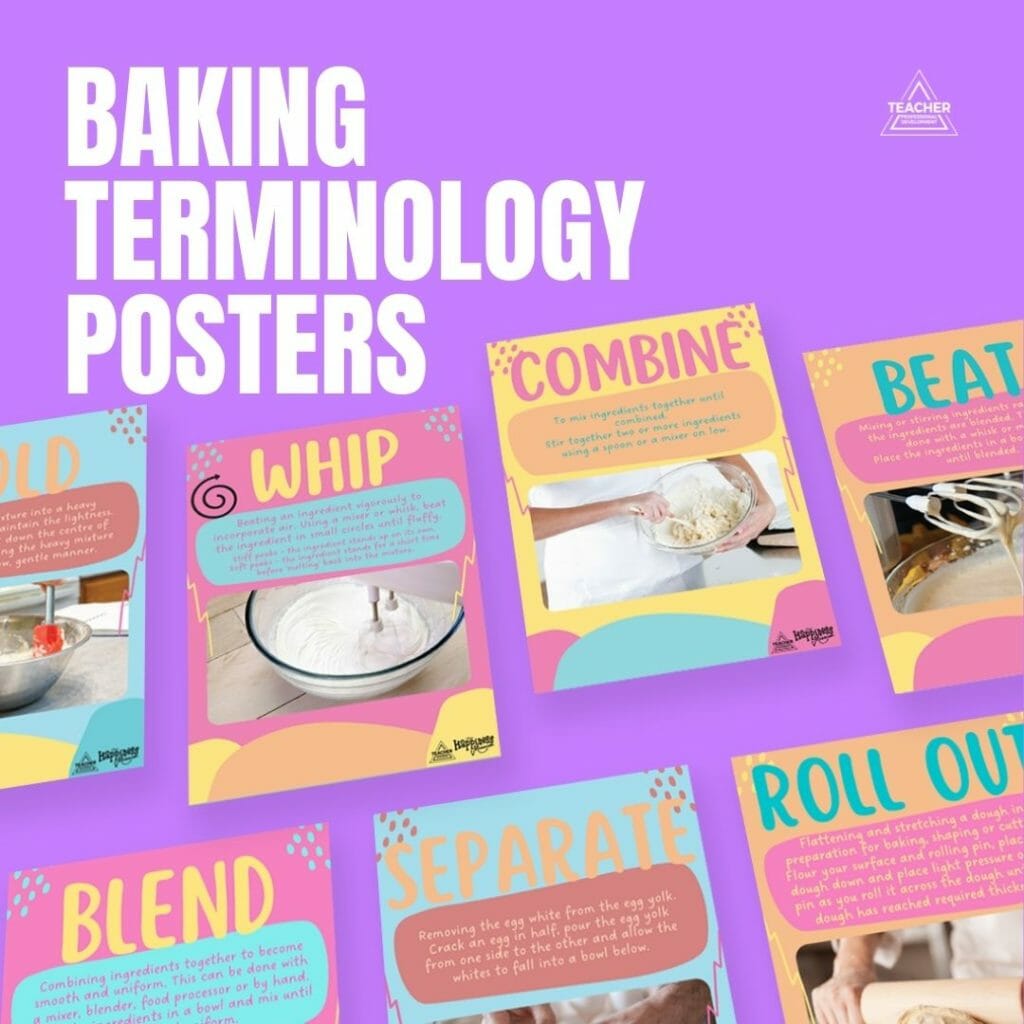 Baking Terminology Posters - Teacher Professional Development