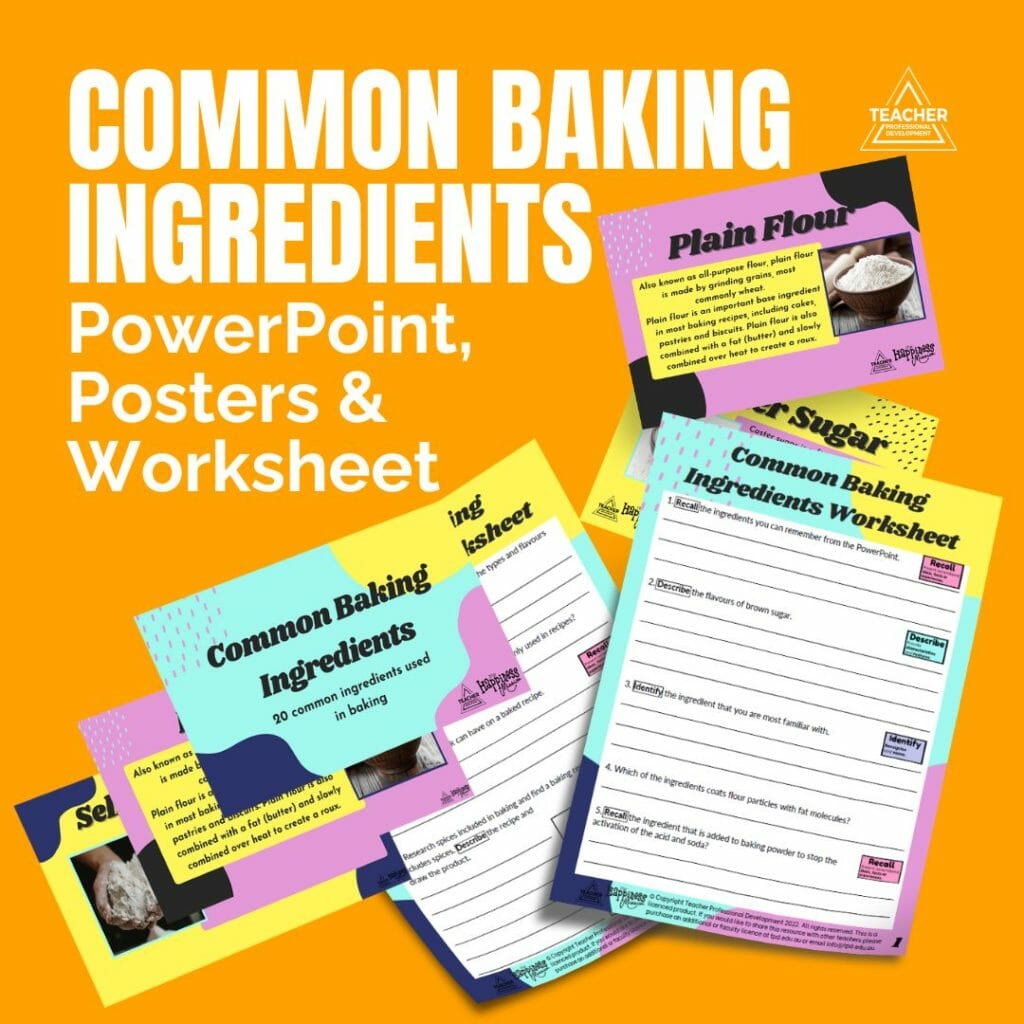 Common Baking Ingredients - Teacher Professional Development