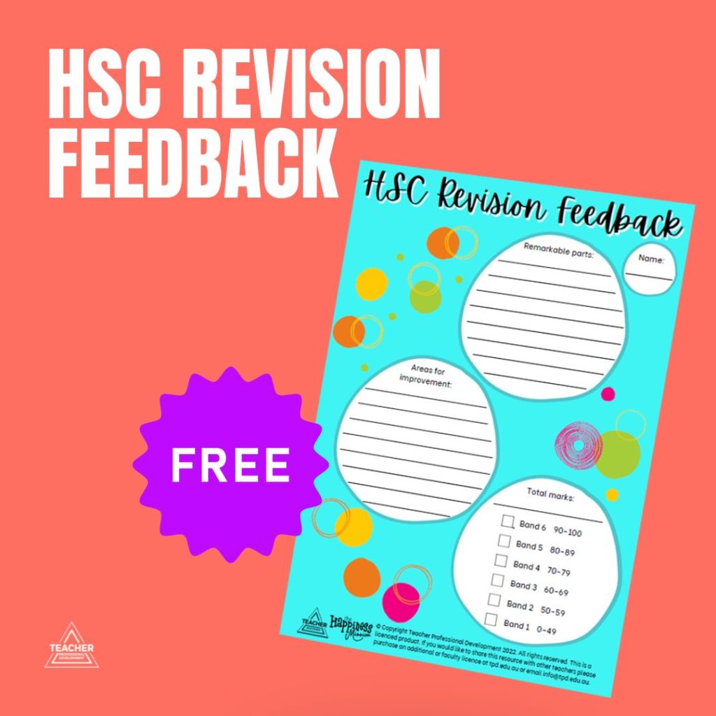 HSC Revision Feedback - Teacher Professional Development