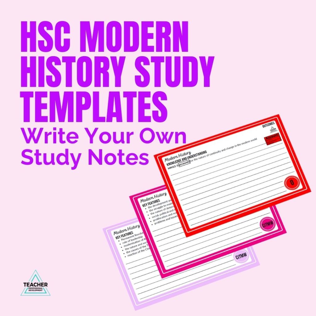 HSC Modern History Study Templates - Teacher Professional Development