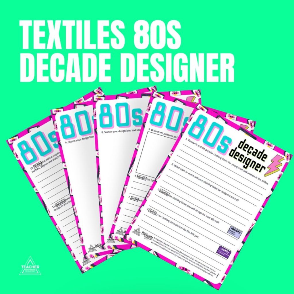 Textiles 80s Decade Designer - Teacher Professional Development