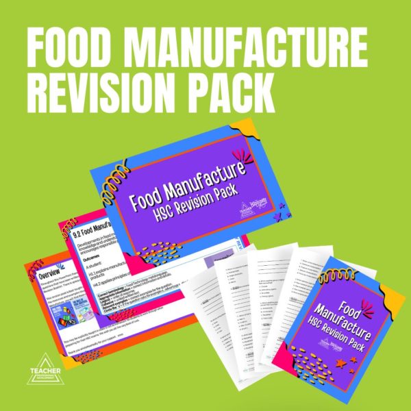 HSC Food Manufacture Revision Pack - Teacher Professional Development