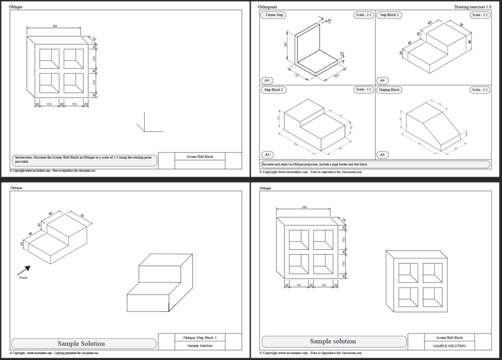 Technical Drawing and Graphics - Set 6 "Oblique Drawing" - Teacher ...