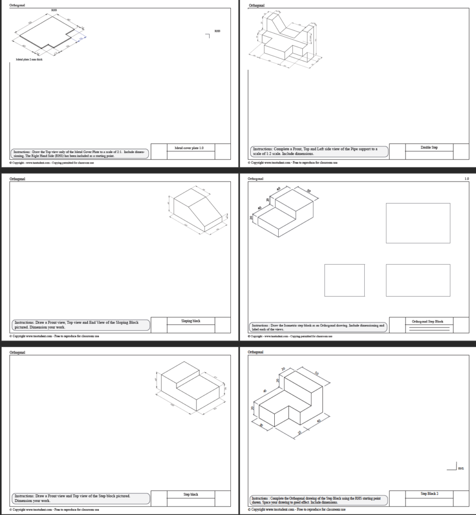 Technical Drawing and Graphics - Set 1 "Orthogonal Drawing" - Teaching ...