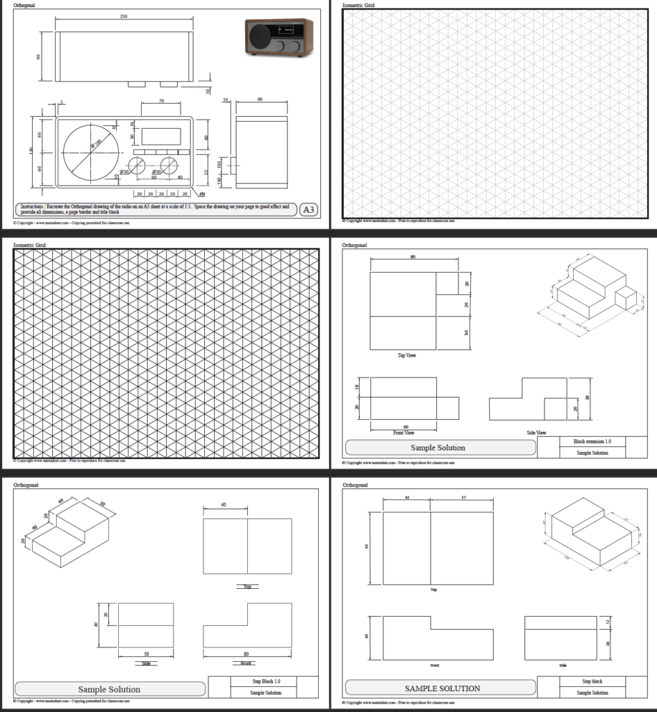 Technical Drawing and Graphics - Set 1 "Orthogonal Drawing" - Teaching ...
