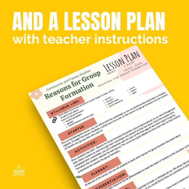 CAFS Reasons for Group Formation - Teacher Professional Development