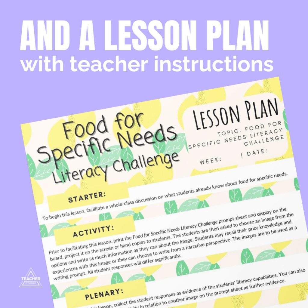 Food for Specific Needs Literacy Challenge - Teacher Professional ...