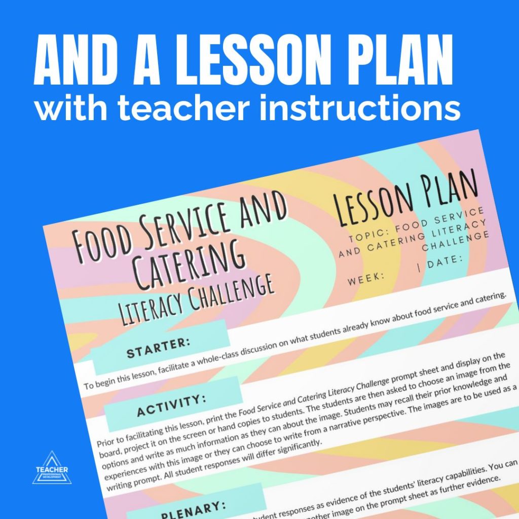 Food Service and Catering Literacy Challenge - Teacher Professional ...