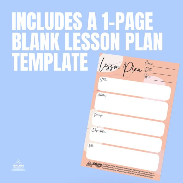 Lesson Plan Template - Teacher Professional Development