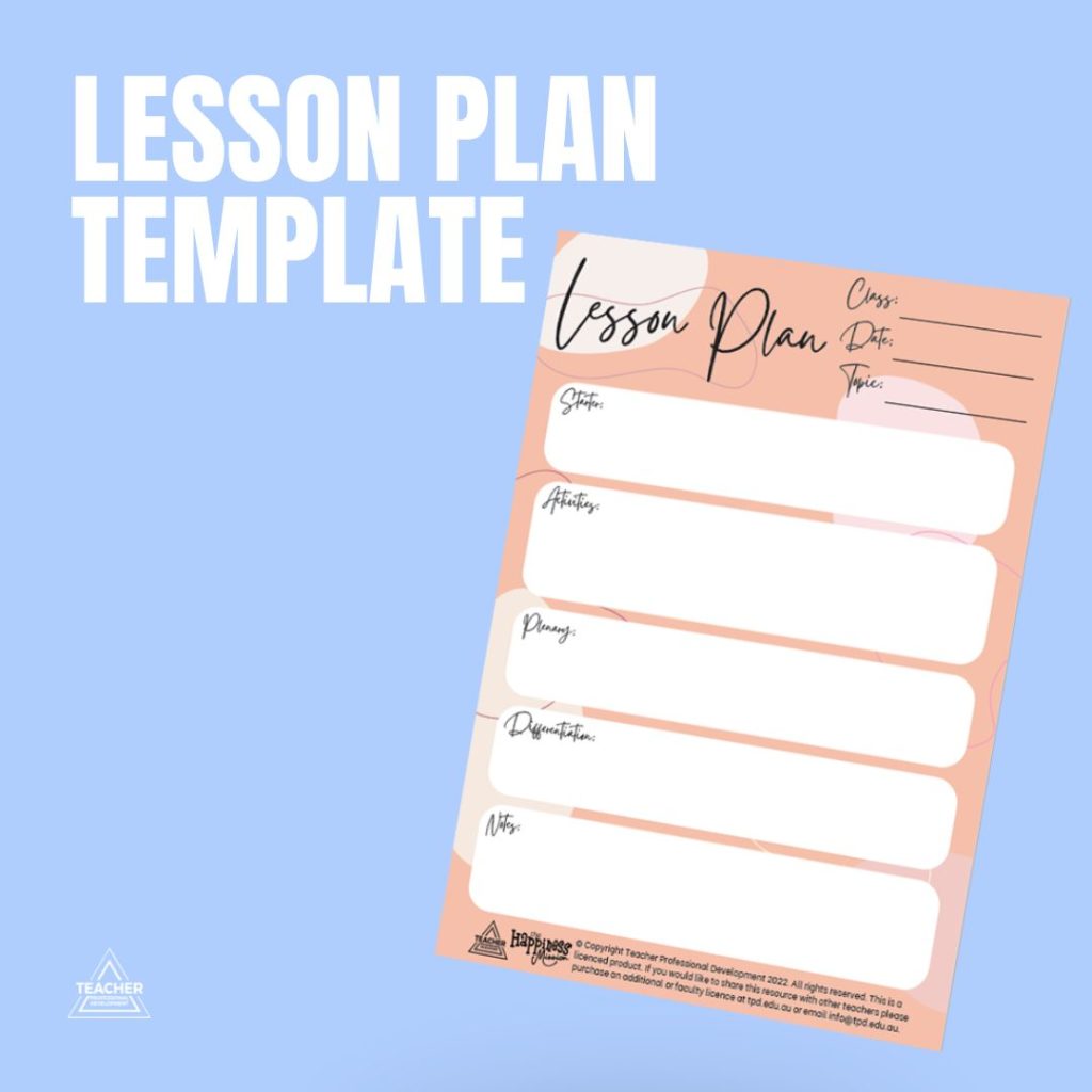 Lesson Plan Template - Teacher Professional Development