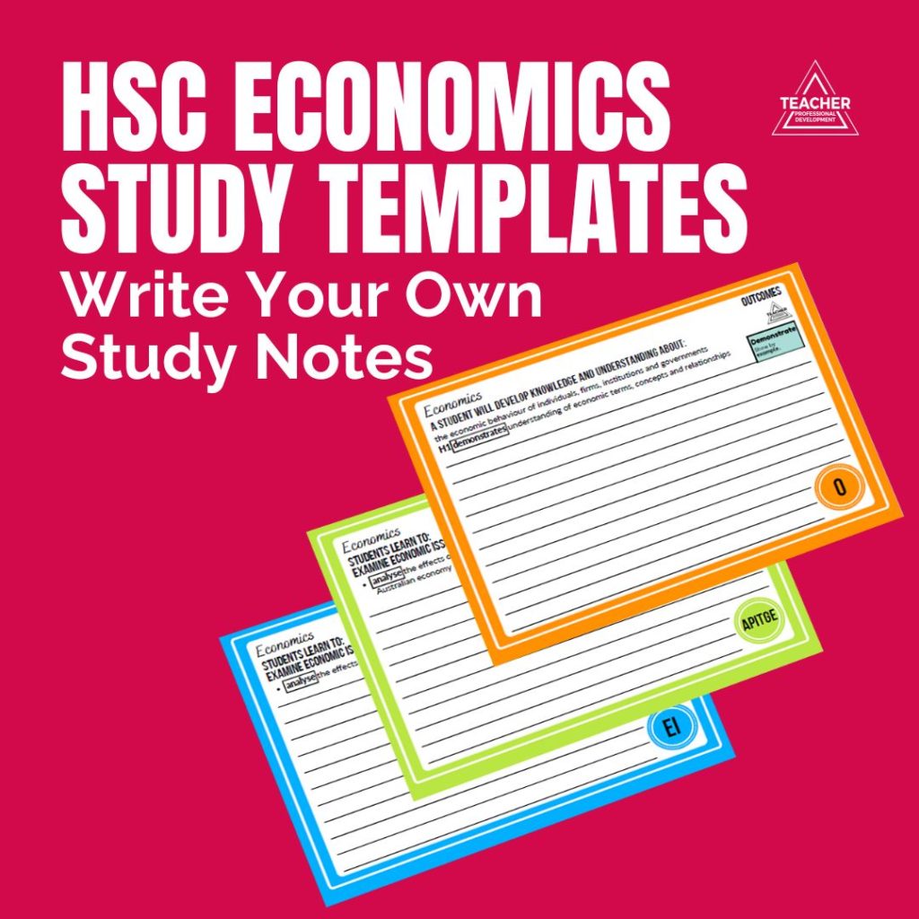 HSC Economics Study Templates - Teaching Resource