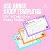 HSC Dance Study Templates - Teacher Professional Development