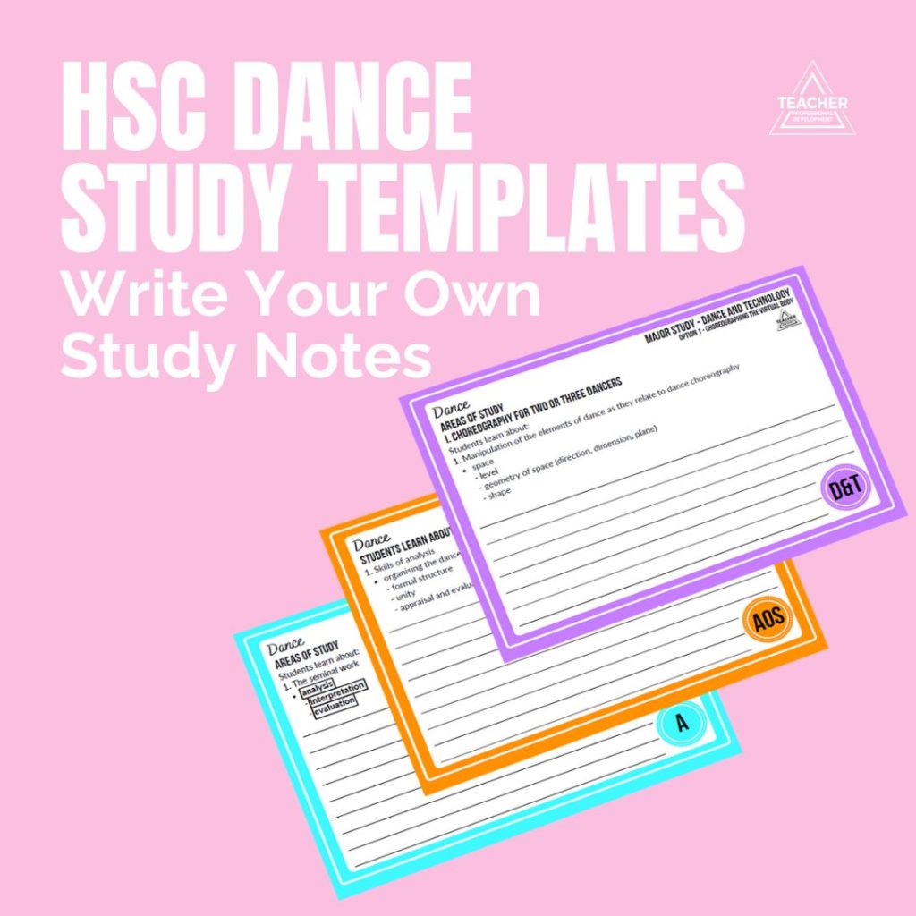 HSC Dance Study Templates - Teacher Professional Development