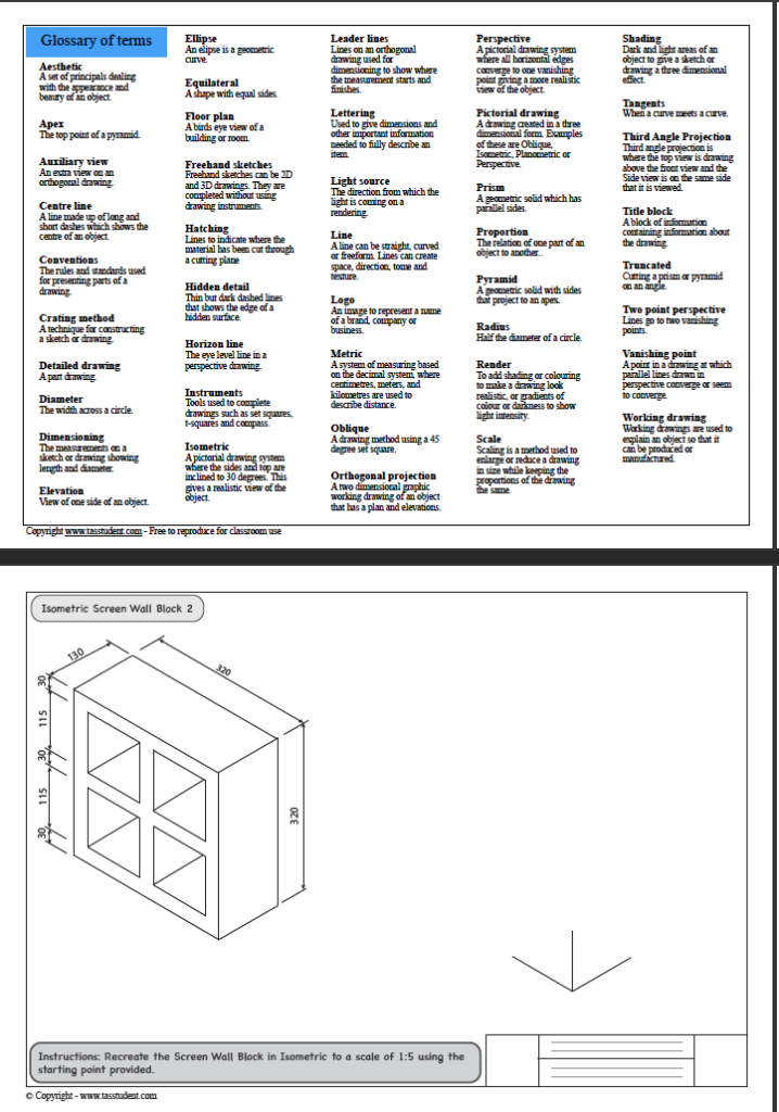 Technical Drawing and Graphics - Set 5 "Isometric Drawing" - Teacher ...