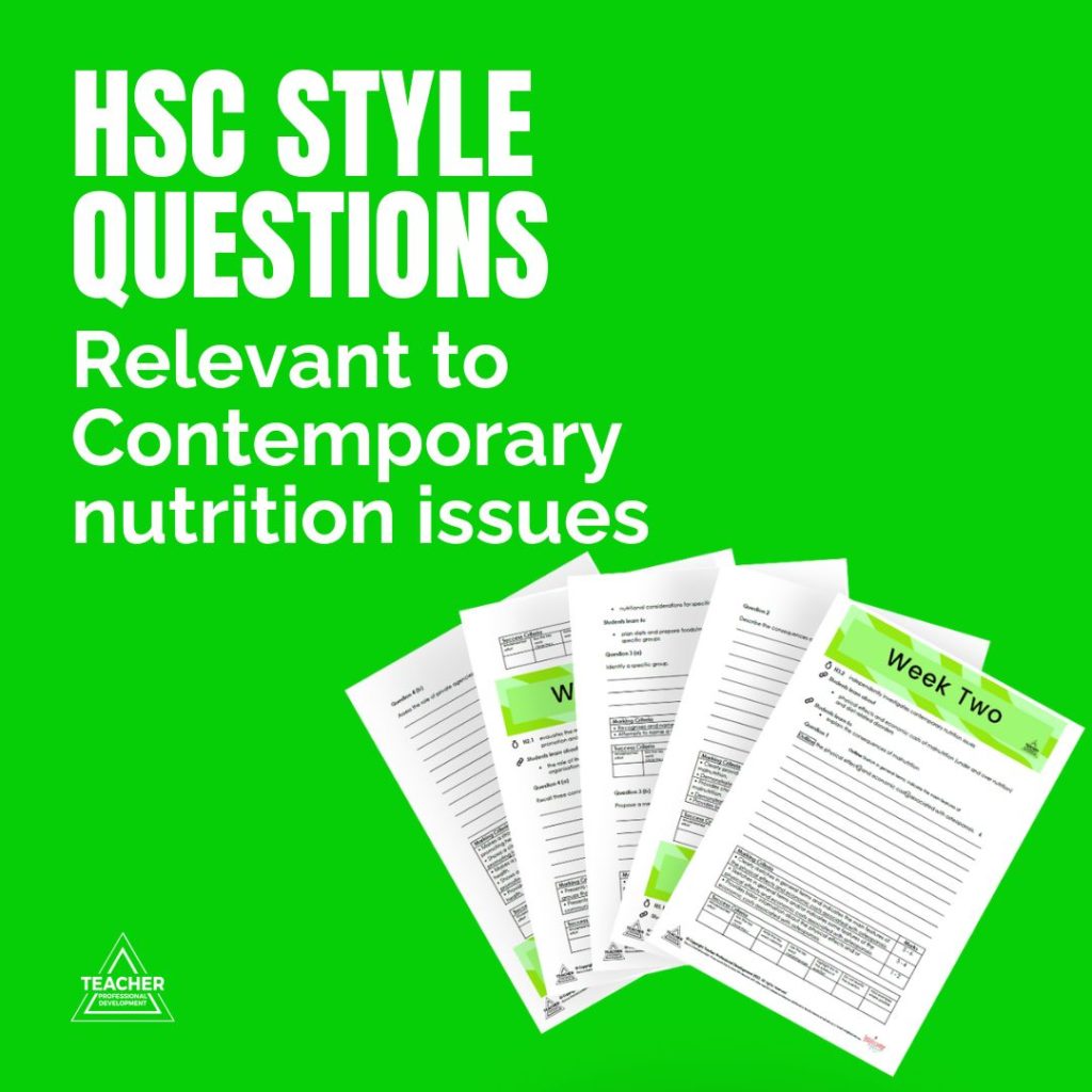 HSC Contemporary Nutrition Issues Homework Book v.3. - Teacher Professional Development
