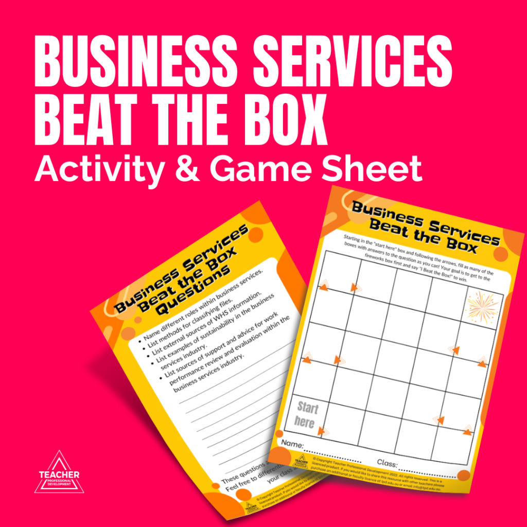 Business Services Beat the Box - Teacher Resource Game
